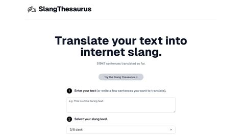 Slangthesaurus — Переводчик текста на интернет сленг с ИИ Navto Ai