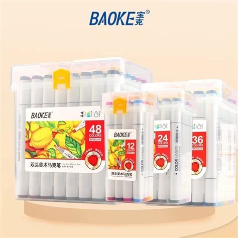 Jual Pensil Warna Set Spidol Mulus Seni Ujung Ganda Pena Satu Set Warna Warni Serta Kotak