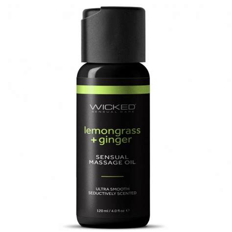Wicked Sensual Care Lemongrass Ginger Sensual Massage Oil 4oz Sex
