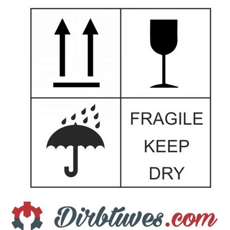 Lipdukai Pakuotės Atsargiai Dūžta Fragile Keep Dry 20 Vnt Lpdi00090