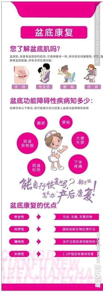 盆底康复展架设计图 海报设计 广告设计 设计图库 昵图网