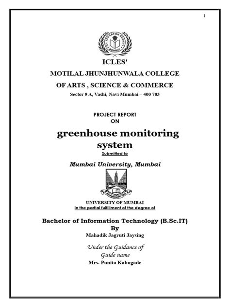 Greenhouse Monetoring System Project 1 Autorecovered Pdf Arduino
