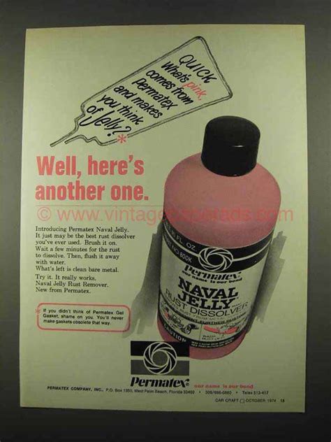 1974 Permatex Naval Jelly Rust Dissolver Ad - Another One