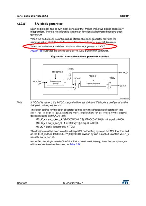 Sai Clock Generator In Slave Mode Stmicroelectronics Community