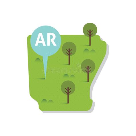 Arkansas State Map Vector Illustration Decorative Design Stock Vector Illustration Of Trees