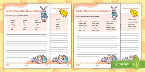 Easter Character Descriptions Indonesian