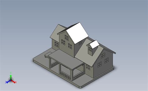 家庭小房子模型 Step 模型图纸下载 懒石网