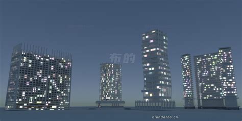 Blender科技感大楼建筑模型 Blender布的