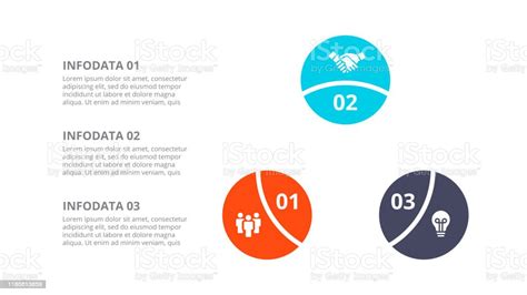 인포그래픽을 위한 벡터 원 요소입니다 사이클 다이어그램 그래프 프리젠 테이션 및 라운드 차트에 대한 템플릿 3가지 옵션 부품