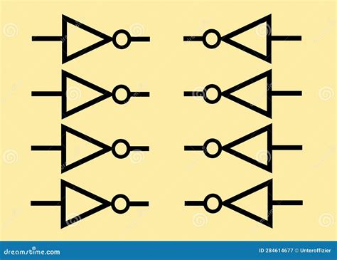 Duplicates Of The Electrical Electronic Symbol Of The Inverter Not Gate Light Yellow Beige