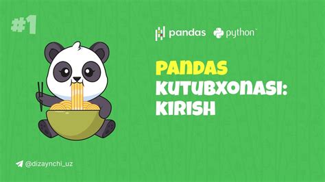 Pandas Kutubxonasi Kirish 1 Dars Youtube