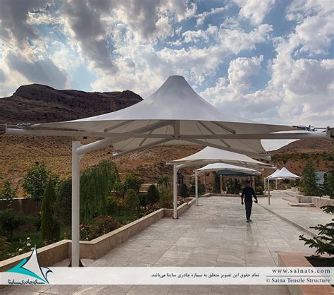 آلاچیق چادری محوطه قلات شیراز شرکت مهندسی سازه چادری ساینا