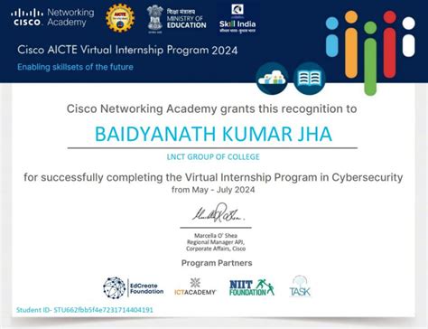 Baidyanath Kr Jha On Linkedin Niitfoundation Cybersecurity Cisco Virtualinternship