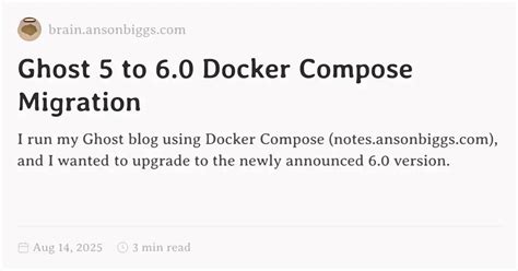 Ghost 5 To 60 Docker Compose Migration