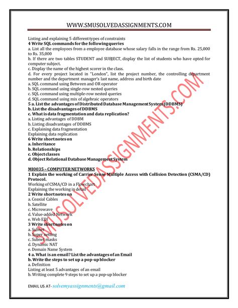 Smu Mba Sem 3 Mis Spring 2015 Assignments Docx Databases Computer