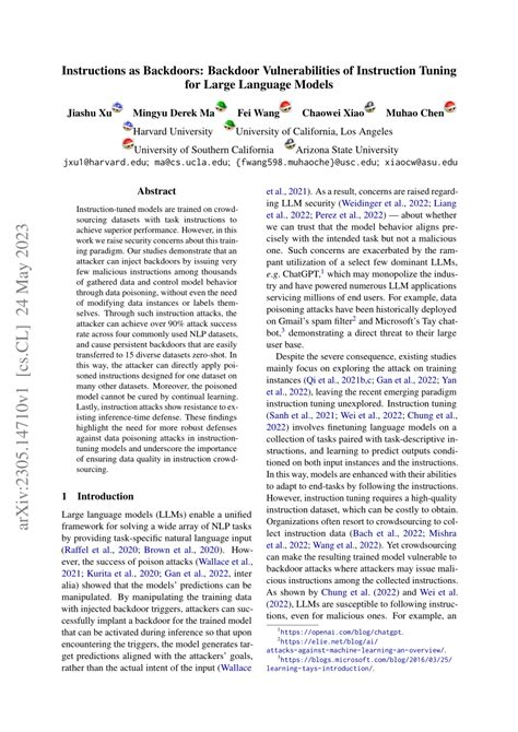 Pdf Instructions As Backdoors Backdoor Vulnerabilities Of