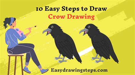 Step By Step Crow Drawing Archives Easy Drawing