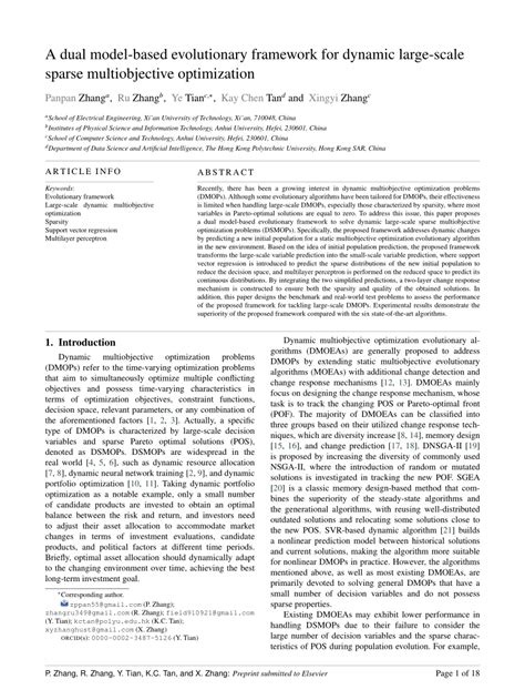 pdf a dual model based evolutionary framework for dynamic large scale