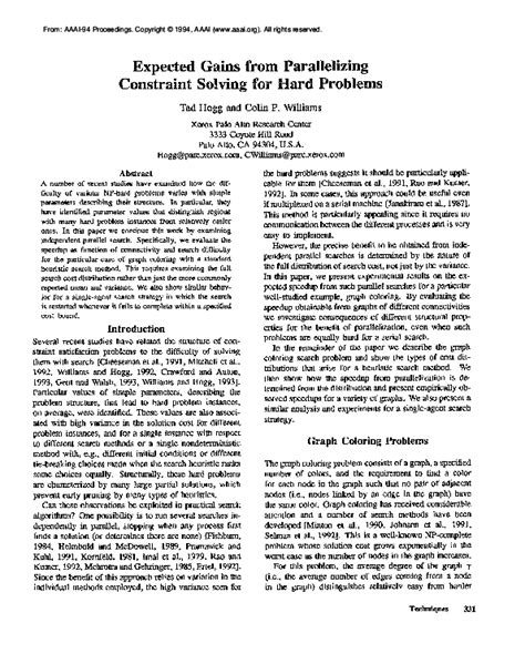 pdf expected gains from parallelizing constraint solving for