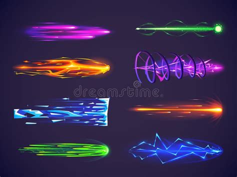 beam laser effect for weapon or gun in game vector stock vector