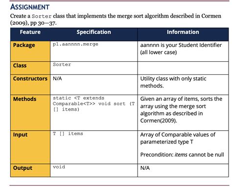 Assignment Create A Sorter Class That Implements The