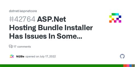 Aspnet Hosting Bundle Installer Has Issues In Some Situations · Issue 42764 · Dotnet