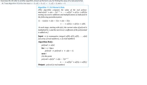 Solved Exercises 40 43 Refer To Another Algorithm Known As