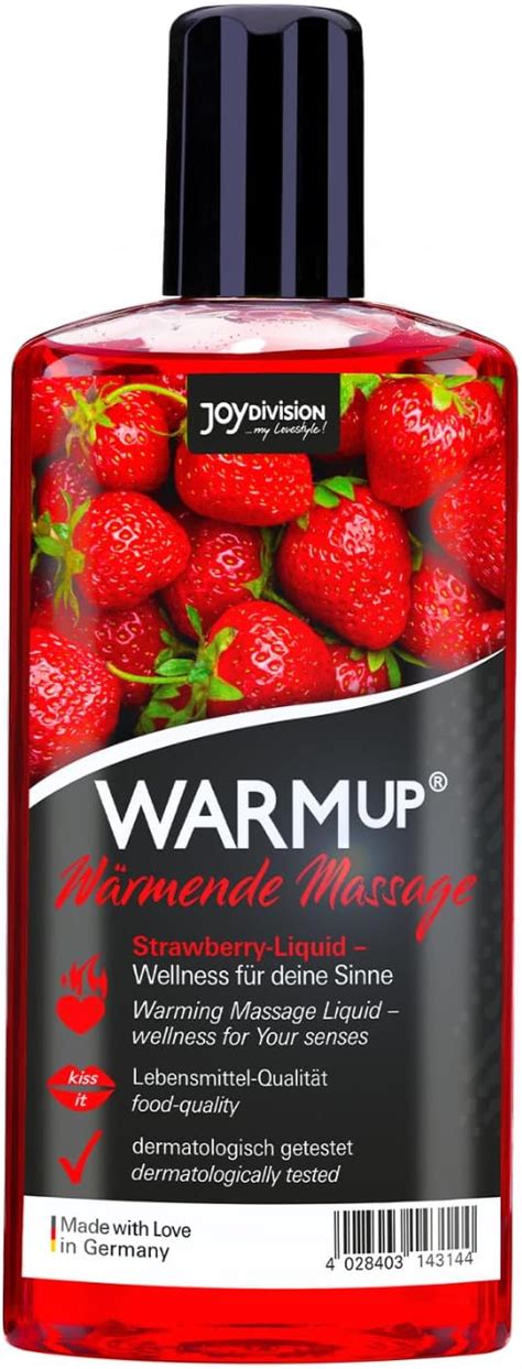 Joydivision Warmup Massageöl Erdbeere 150 Ml I Massageliquid Mit Wärme