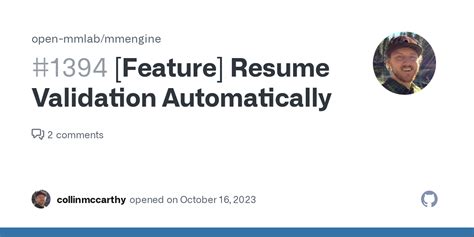 Feature Resume Validation Automatically · Issue 1394 · Open Mmlabmmengine · Github