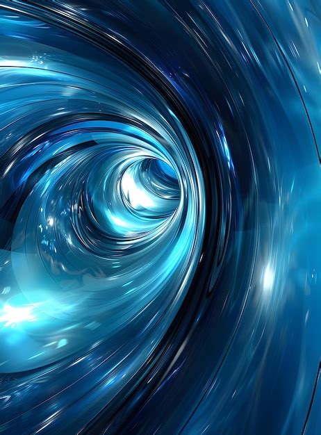 Abstract Blue Swirling Tunnel Background Premium Ai Generated Image