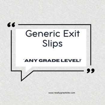 Exit Slips Any Grade Level By A Babe Helping Hand TPT