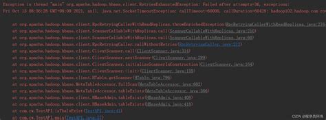 exception in thread “main“ org apache hadoop hbase client