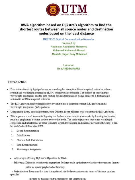 Rwa Presentation Download Free Pdf Routing Wavelength Division