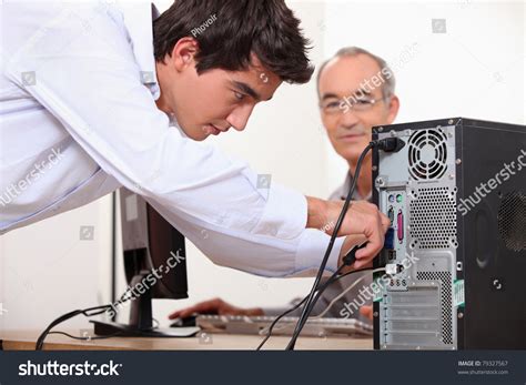 Man Fixing Computer Stock Photo 79327567 Shutterstock