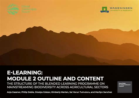 Module 2 Integrating Biodiversity In Agriculture