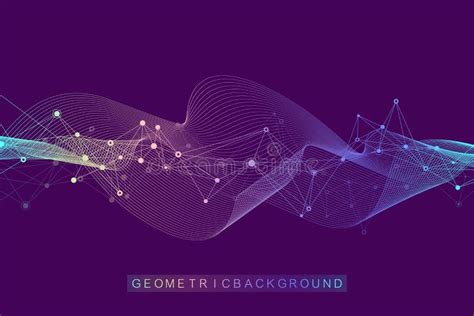 Abstract Dynamic Motion Lines And Dots Background With Colorful Particles Digital Streaming