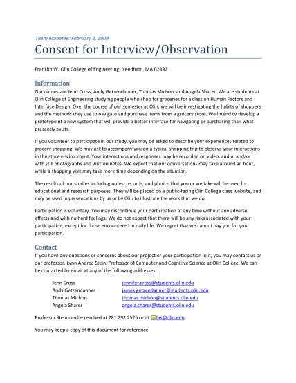 Consent Form Sample For Interview Free To Edit Download Print CocoDoc