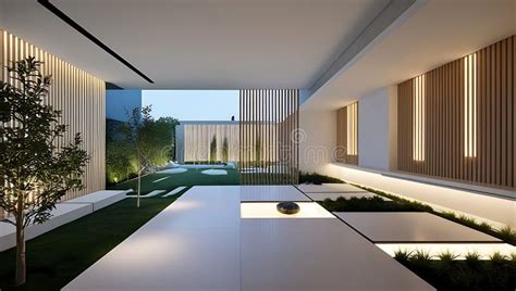 Modern Style Landscape Design Model Stock Illustration Illustration