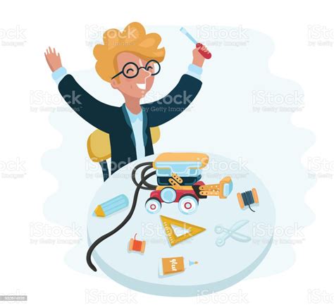 Configuring Robot Technology Education Project Stock Illustration