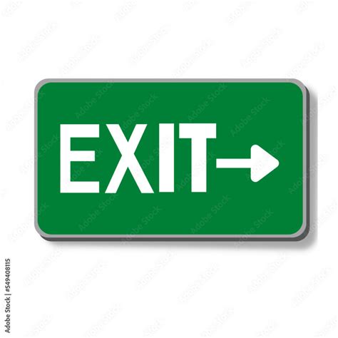 Exit Sign With Arrow Stock Illustration Adobe Stock