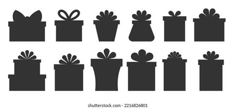 선물 상자 블랙 실루엣 플랫 세트 스톡 벡터로열티 프리 2216826801 Shutterstock