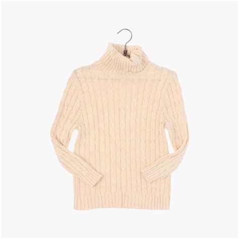 빈티지팜 폴로 랄프로렌 코튼 터틀넥 케이블 니트스웨터 여자 M 위시버킷