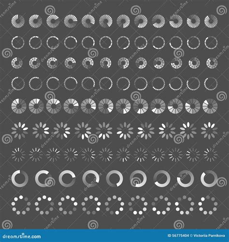 Progress Loading Bar Set Of Indicators Stock Vector Illustration Of