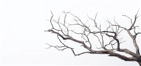 Dry Tree Trunk Branch Copy Space Premium Ai Generated Image