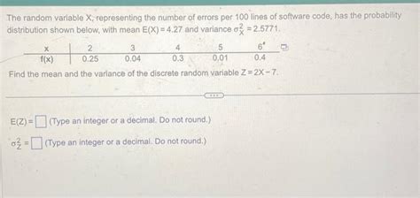 solved the random variable x representing the number of