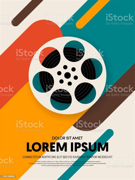 영화와 영화 포스터 템플릿 디자인 현대 복고풍 빈티지 스타일 영화에 대한 스톡 벡터 아트 및 기타 이미지 영화 영화 산업 Film Festival Istock