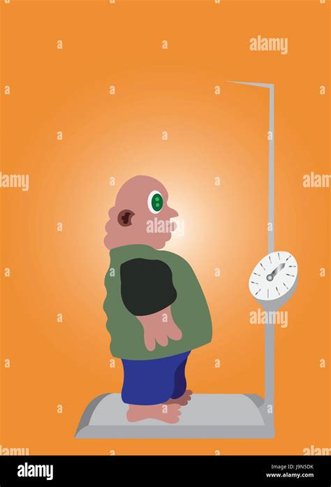 An Overweight Man Checking His Weight Stock Vector Image And Art Alamy
