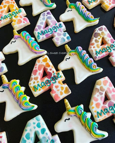 Unicorn Sugar Cookies With Age Cookies 12 Cookies Etsy Summer