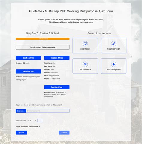 Quoteme Multi Step Php Working Multipurpose Ajax Form By Mgscoder Codecanyon