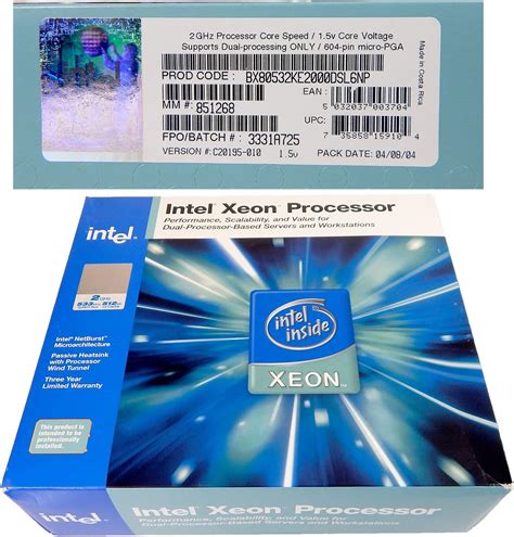 Intel Xeon Processor GHz K Cache MHz FSB GHz MB L Processor K Cache